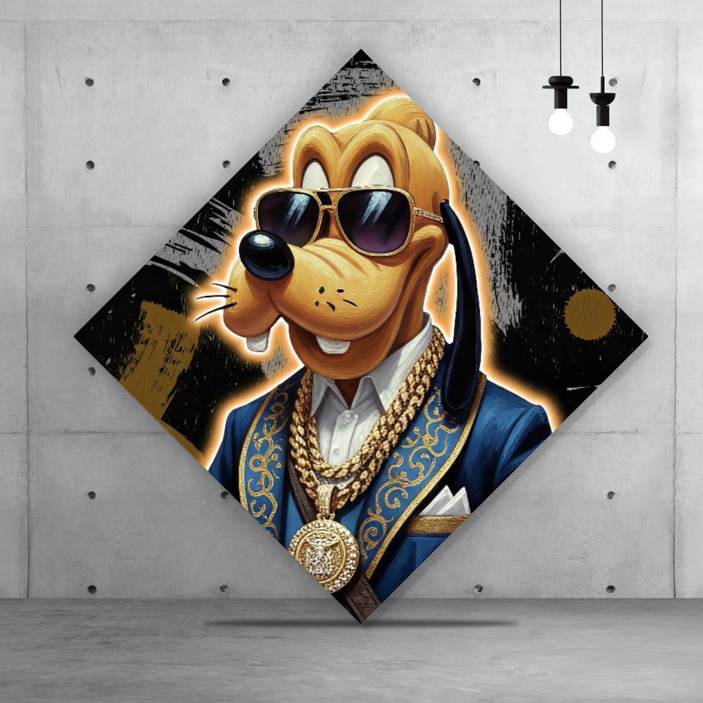 Spannrahmenbild Zeichentrickfigur Fashion mit Sonnenbrille und Jacke No.2 im Raute ...