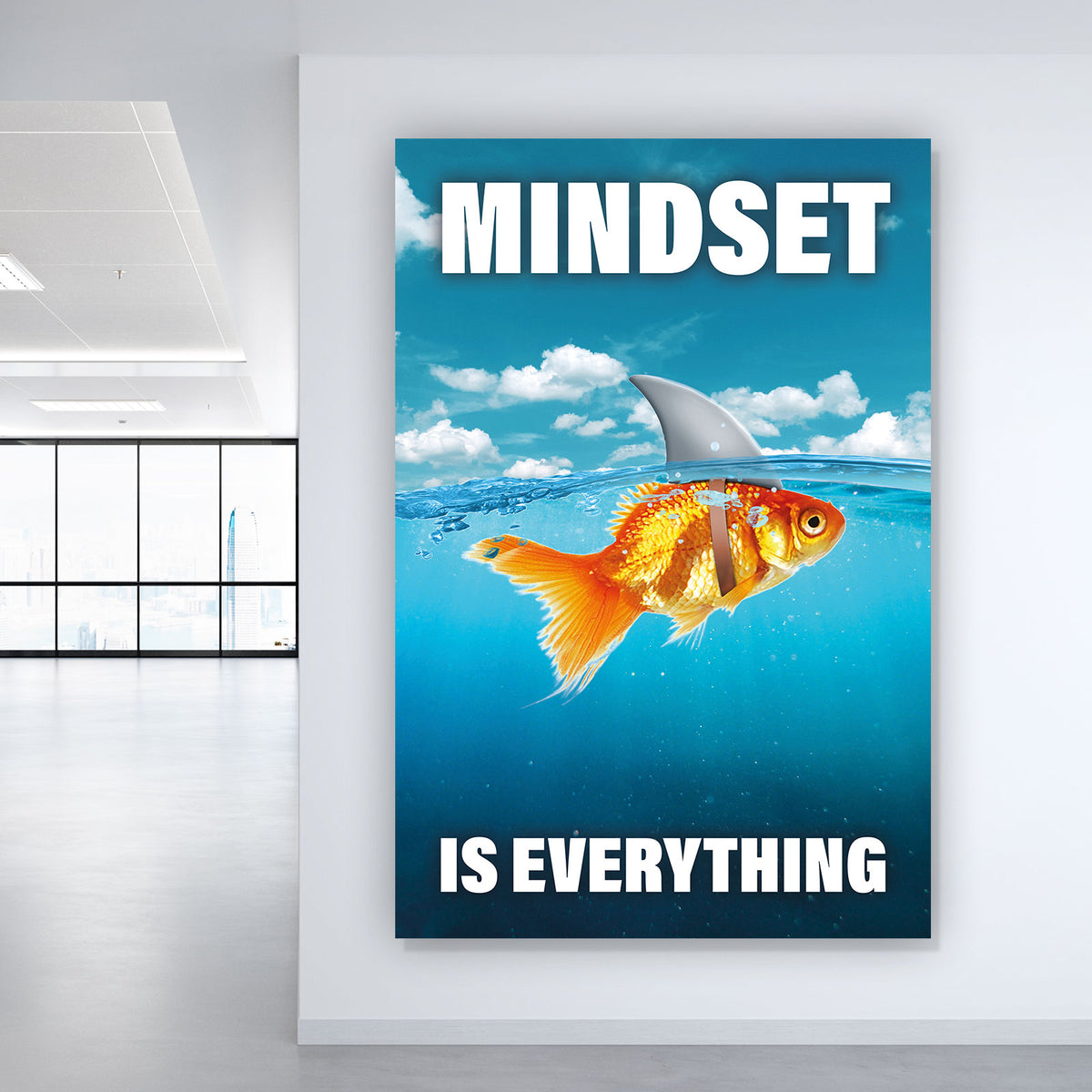 Poster Mindset is everything fish im Hochformat, Aufhängefertig ...