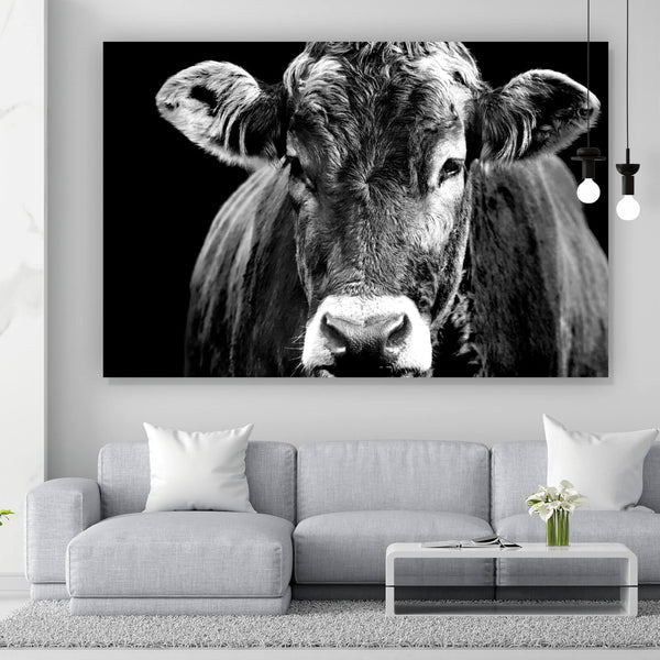 Wandbild Kuh Schwarz Weiss